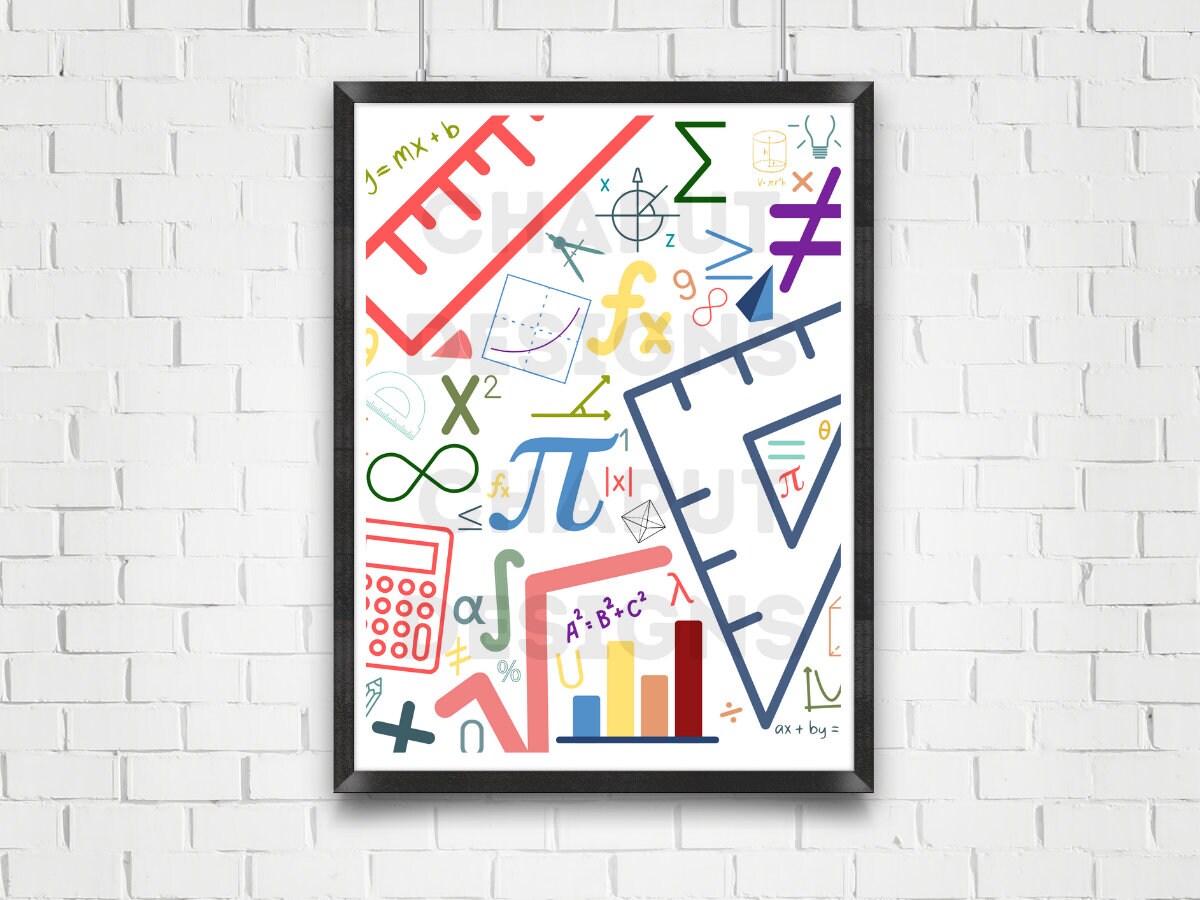 7 Multicolor Educational Posters for High School Math Classroom ...