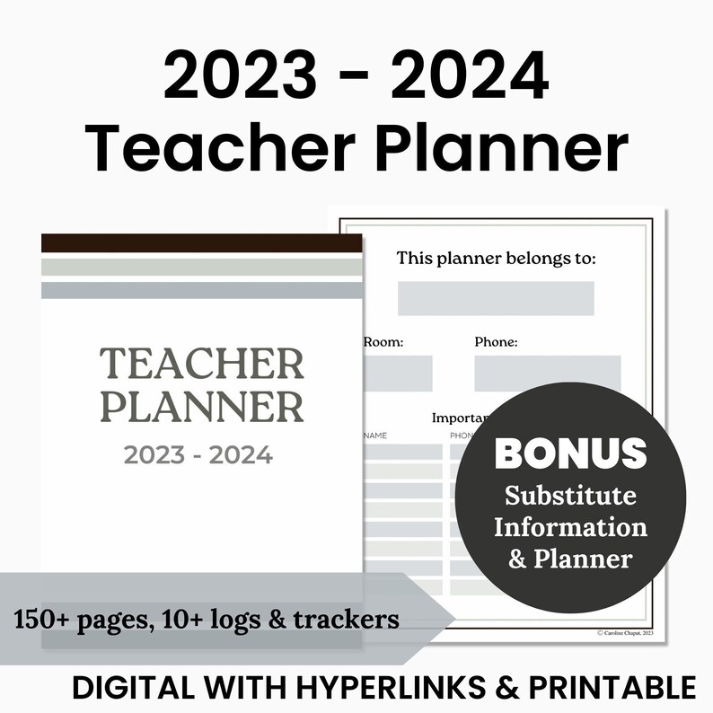 2023-2024 Teacher Planner With Classroom Organization - Etsy