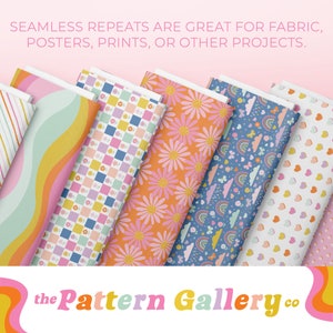 Retro Waves Funky Seamless Repeat Pattern - Digital Download for ...