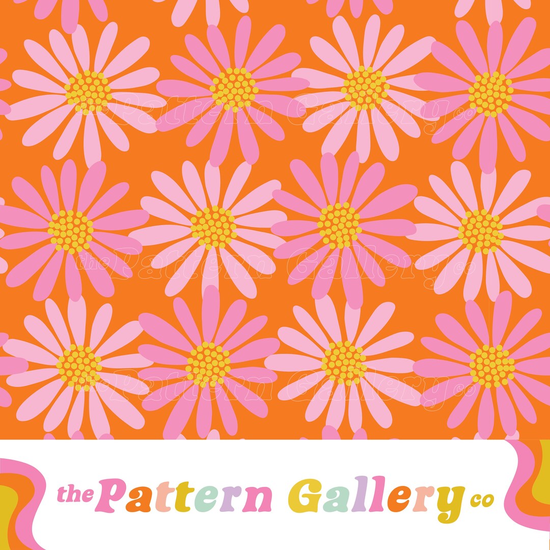 Retro Flowers Repeat Pattern - Digital Download for Commercial Use - Etsy