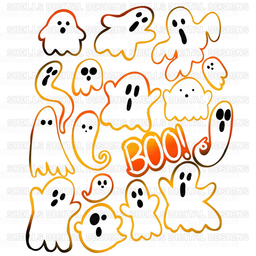 Ghost Sticker Sheet Printable PNG Cricut Stickers Halloween Ghosts Cute ...