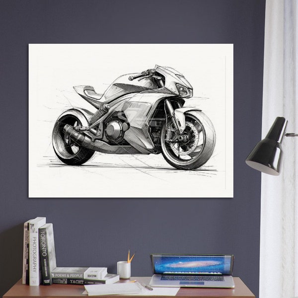 Motorcycle Poster - Etsy