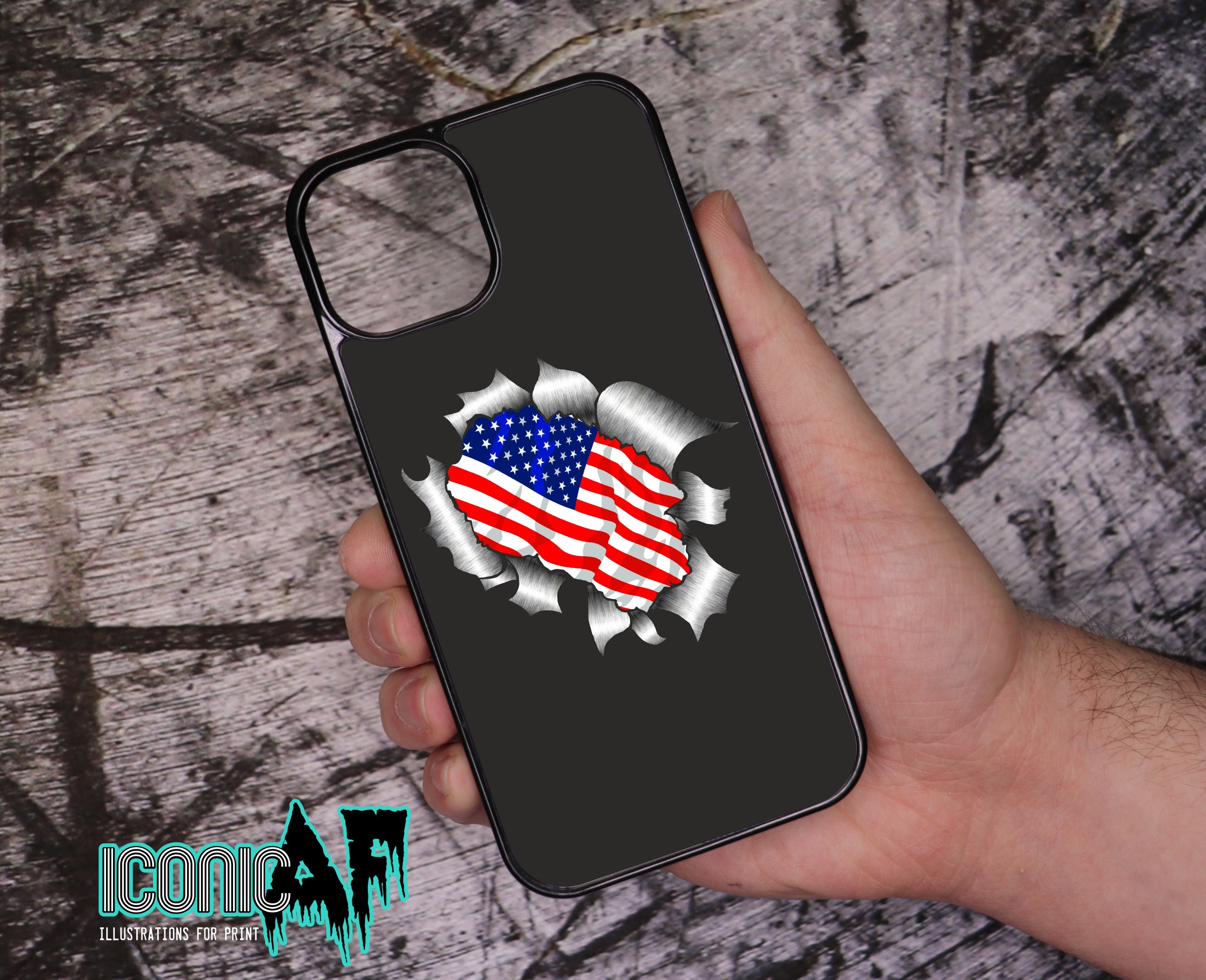 Ripped Metal Design With American Stars and Stripes USA Flag - Etsy