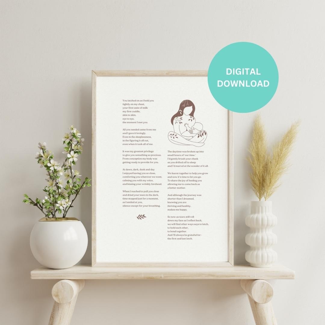 Latch - Printable Poem/digital Download, Breastfeeding/motherhood Poem ...