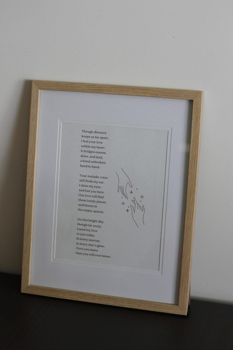 Long Distance Poem Print – Motherhood Romance (digital Download) - Etsy