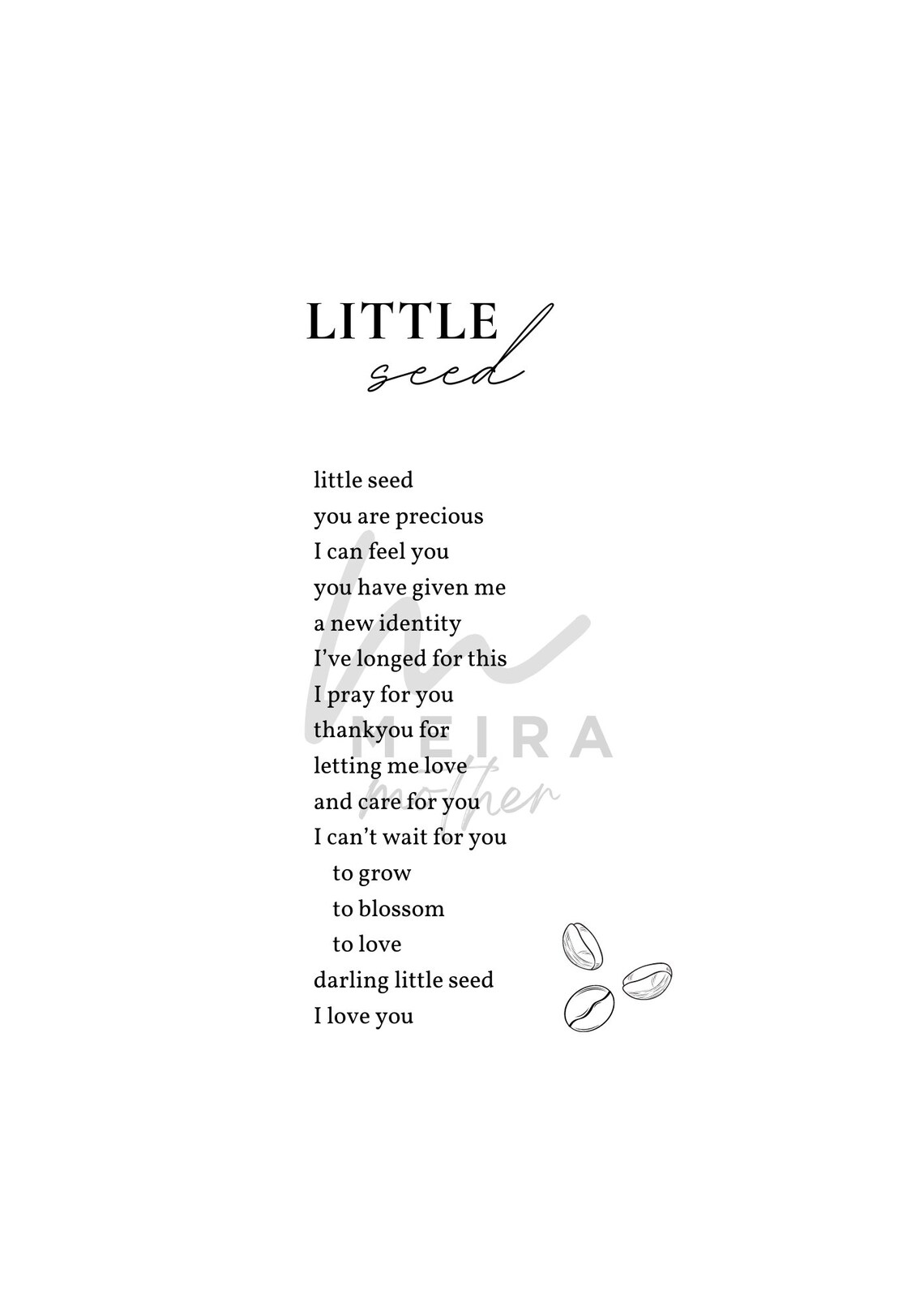Little Seed Printable Poem/digital Download. Pregnancy, Poetry, Poem ...