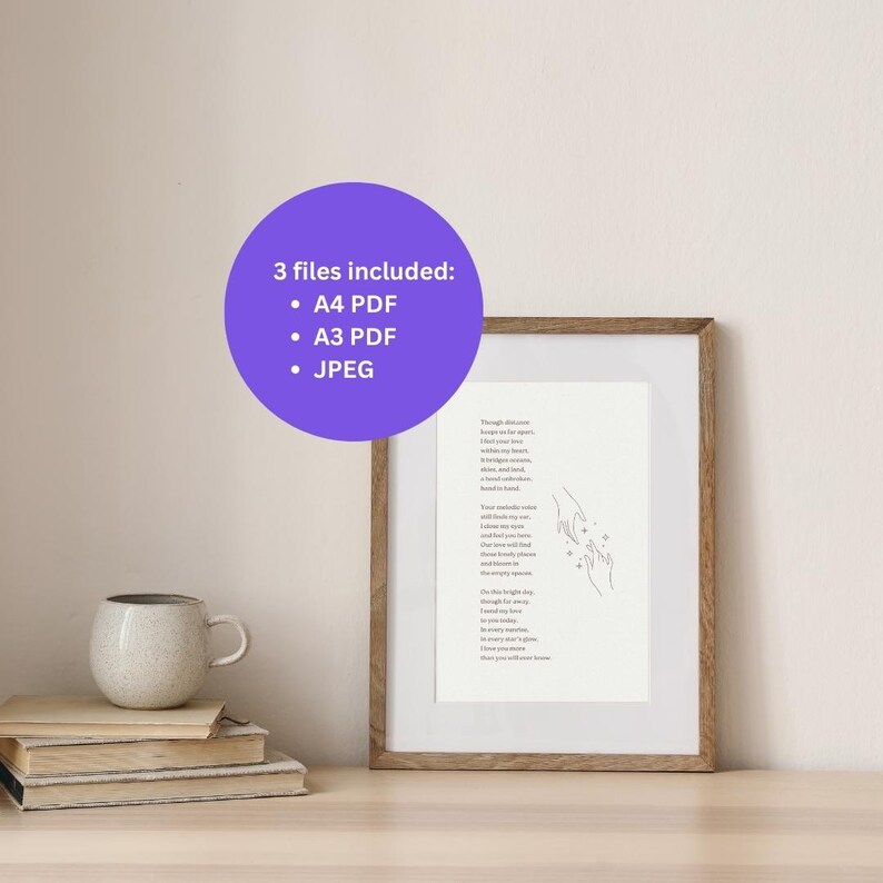 Long Distance Poem Print – Motherhood Romance (digital Download) - Etsy