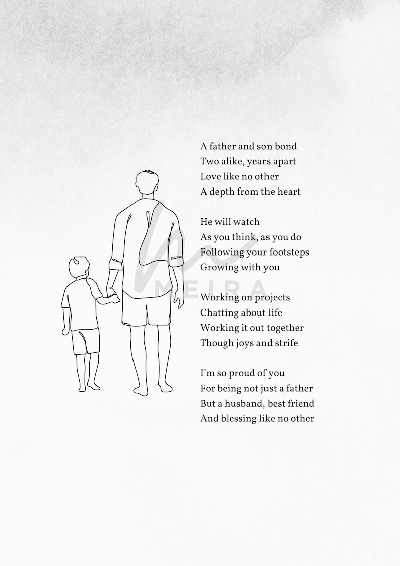 Father and Son - Printable Poem/digital Download, Poetry, Poem ...