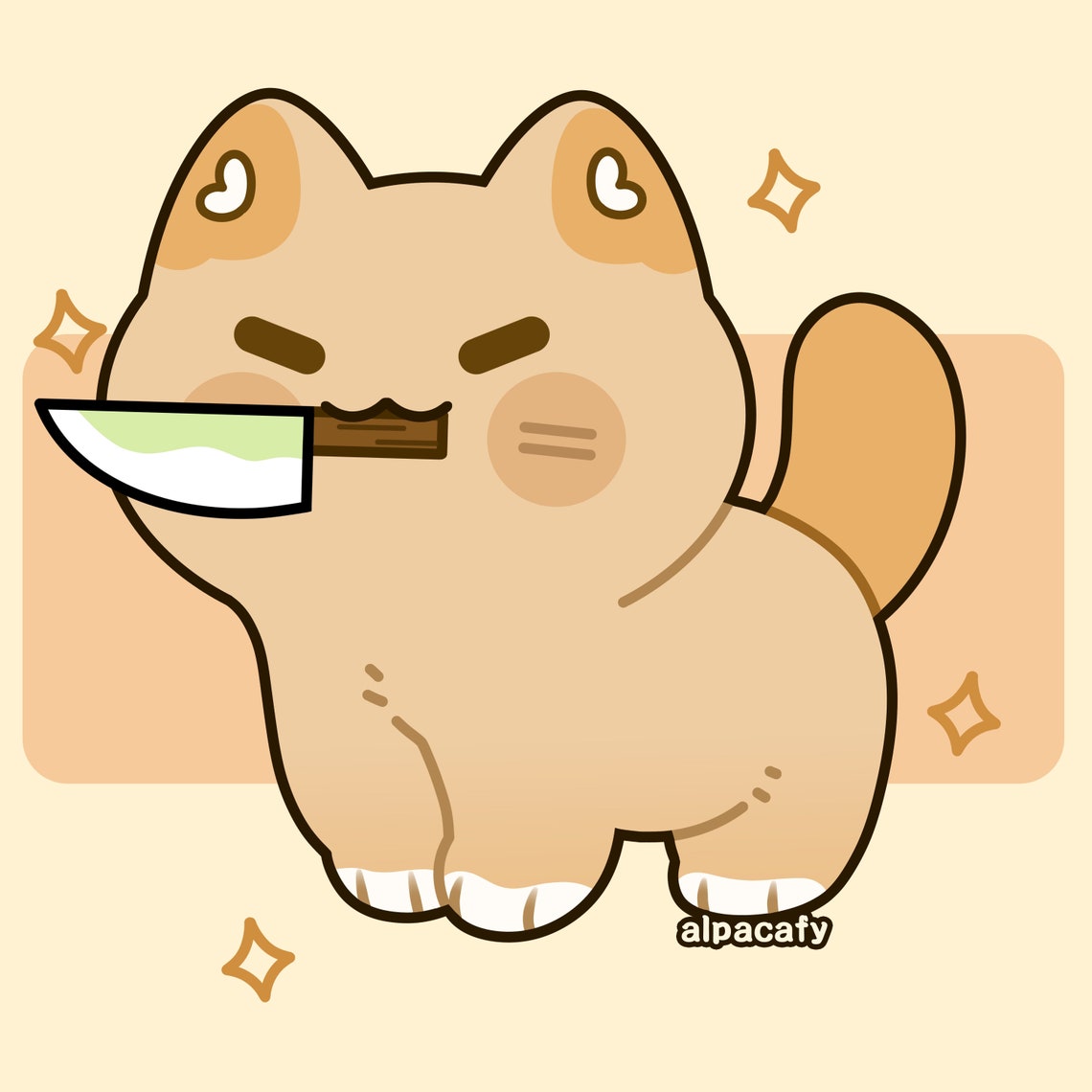 Cat With Knife Vinyl Sticker Laptop Stickers Cute Stickers Kiss-cut ...