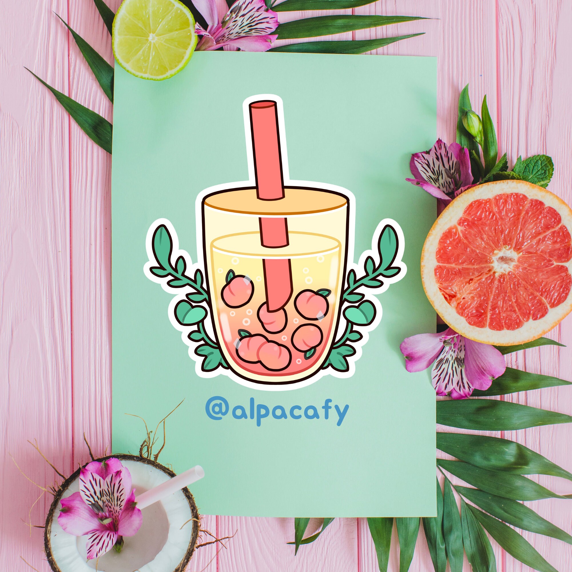 Boba Sticker Boba Sticker for Laptop Boba Tea Sticker Summer Drink ...