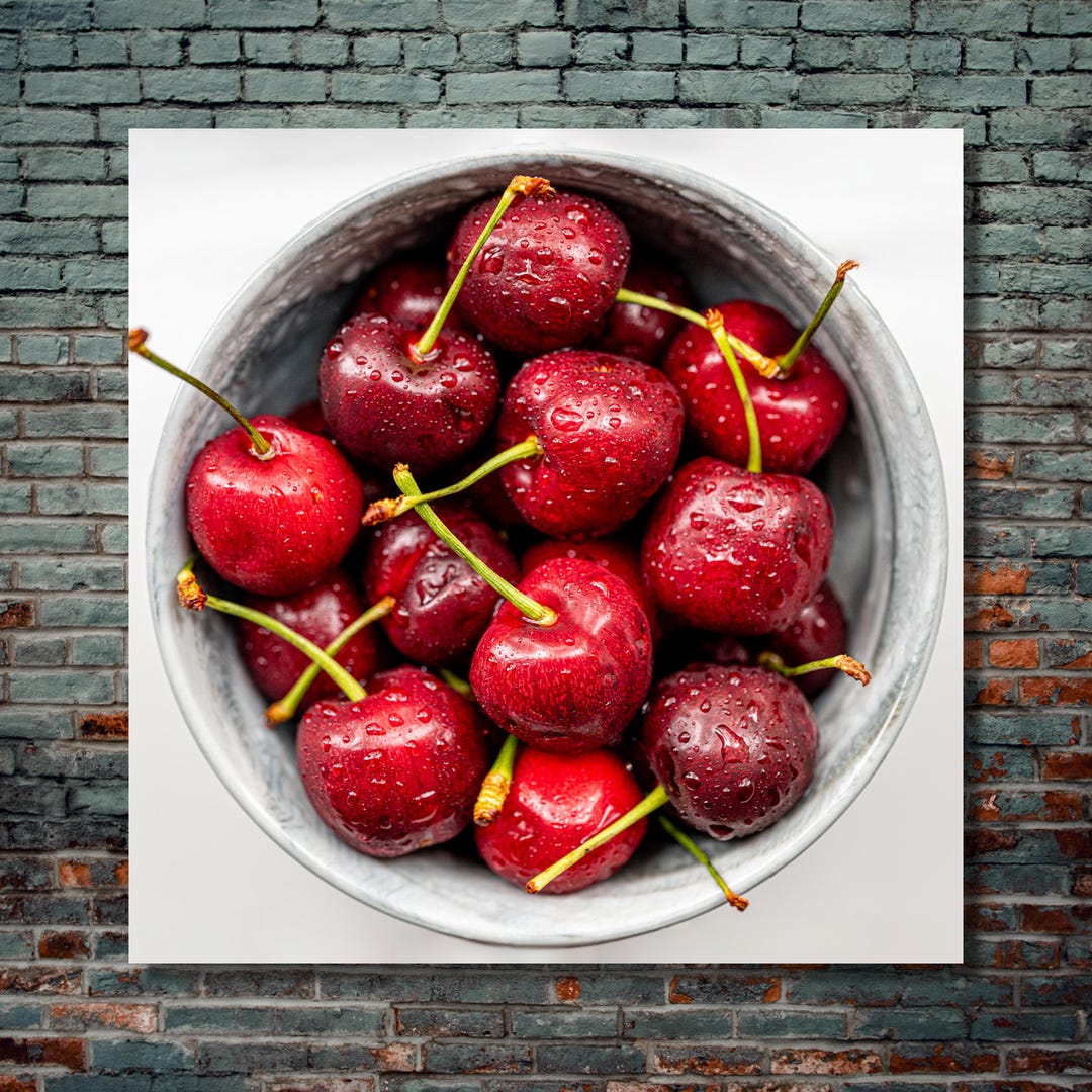 Home Wall Decor Macro Cherry Photo Printable Digital Print for Kitchen ...