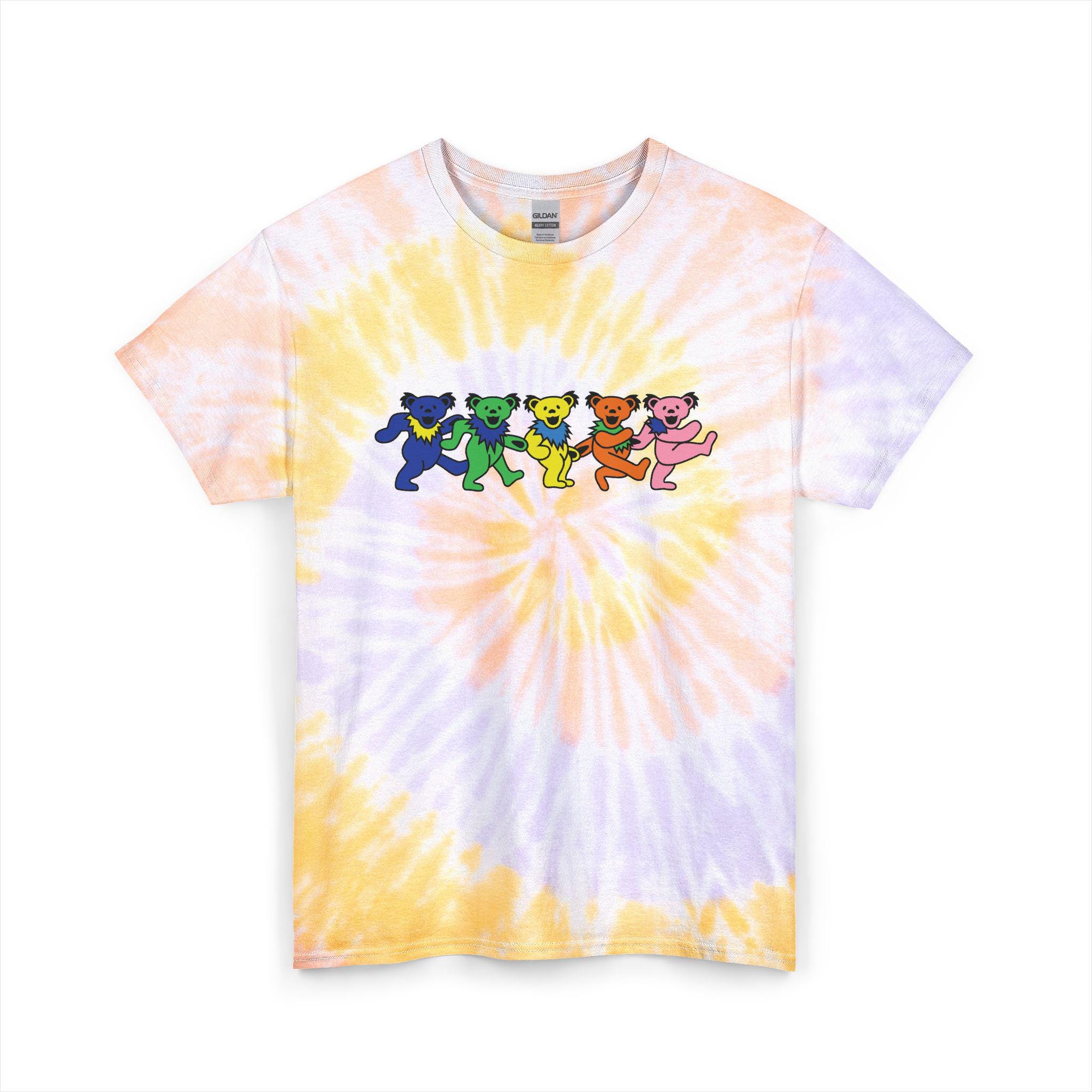 Grateful Dead Dancing Bears Tie Dye T Shirt - Vintage Rock Band Tee ...