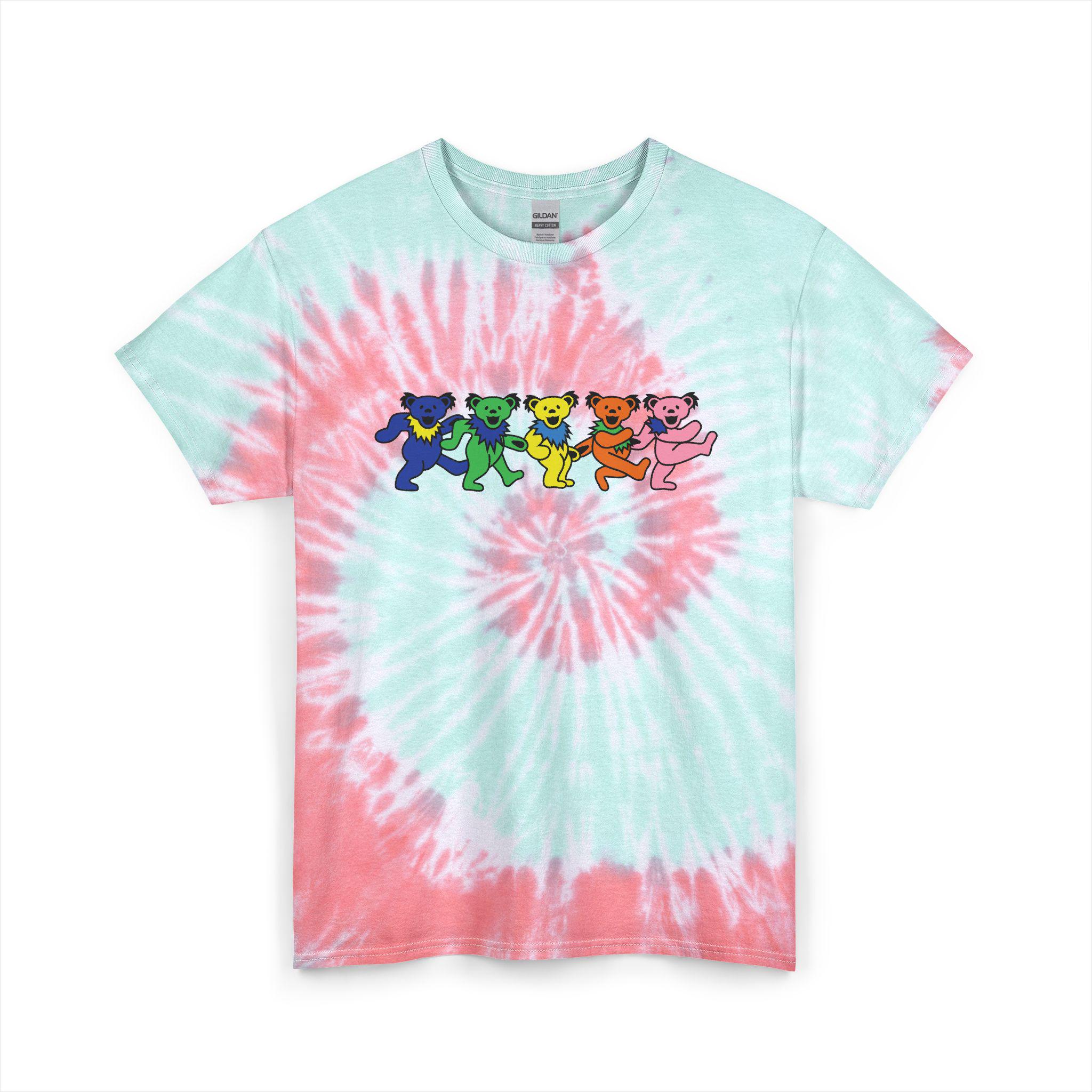 Grateful Dead Dancing Bears Tie Dye T Shirt - Vintage Rock Band Tee ...