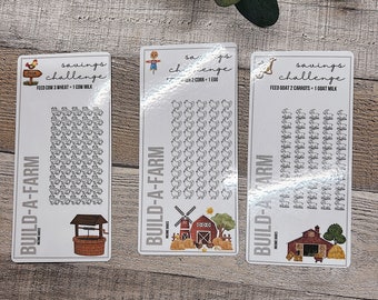 Build-a-farm Crop Tracker Sheets A6 Cash Envelopes Inserts Savings ...