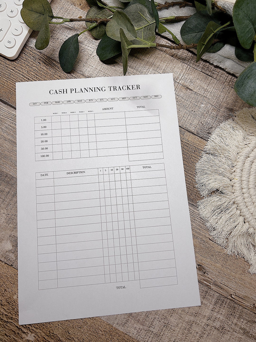 Cash Planning Budget Template for Cash Stuffing Challenge Savings ...