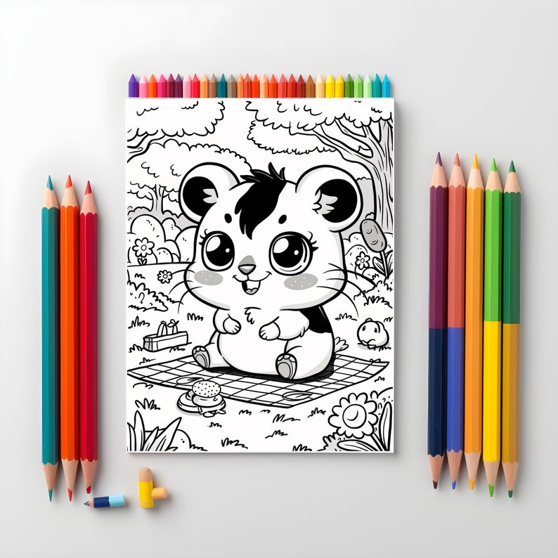 Hamster Coloring Pages: 30 Cute Animals for Kids (PDF) - Etsy
