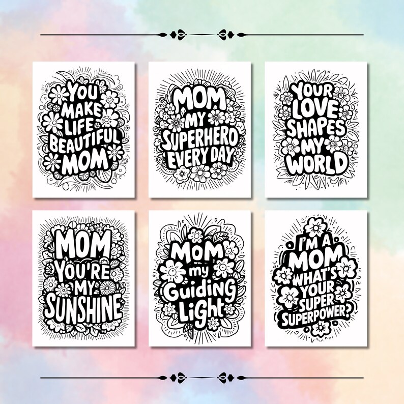 Mother's Day Quotes Coloring Pages: 25 Printable Designs (digital ...
