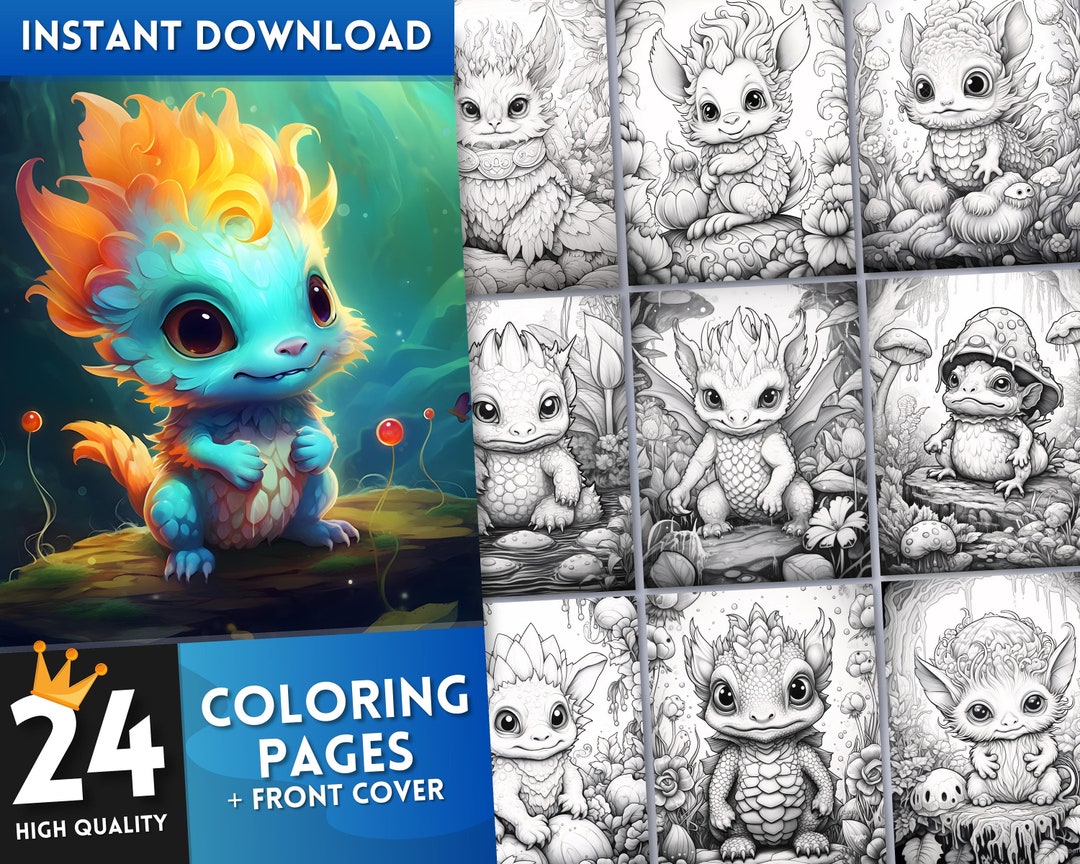 Fantasy Animals Coloring Pages for Adults (PDF Download) - Etsy