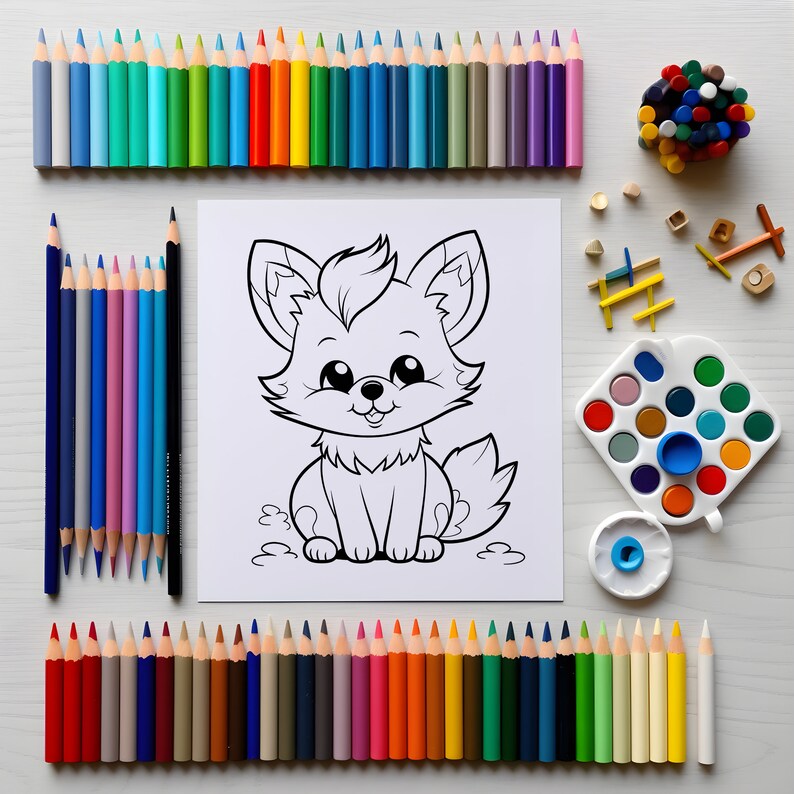 Coloring Pages for Kids Printable Coloring Book Kawaii Animals Coloring ...