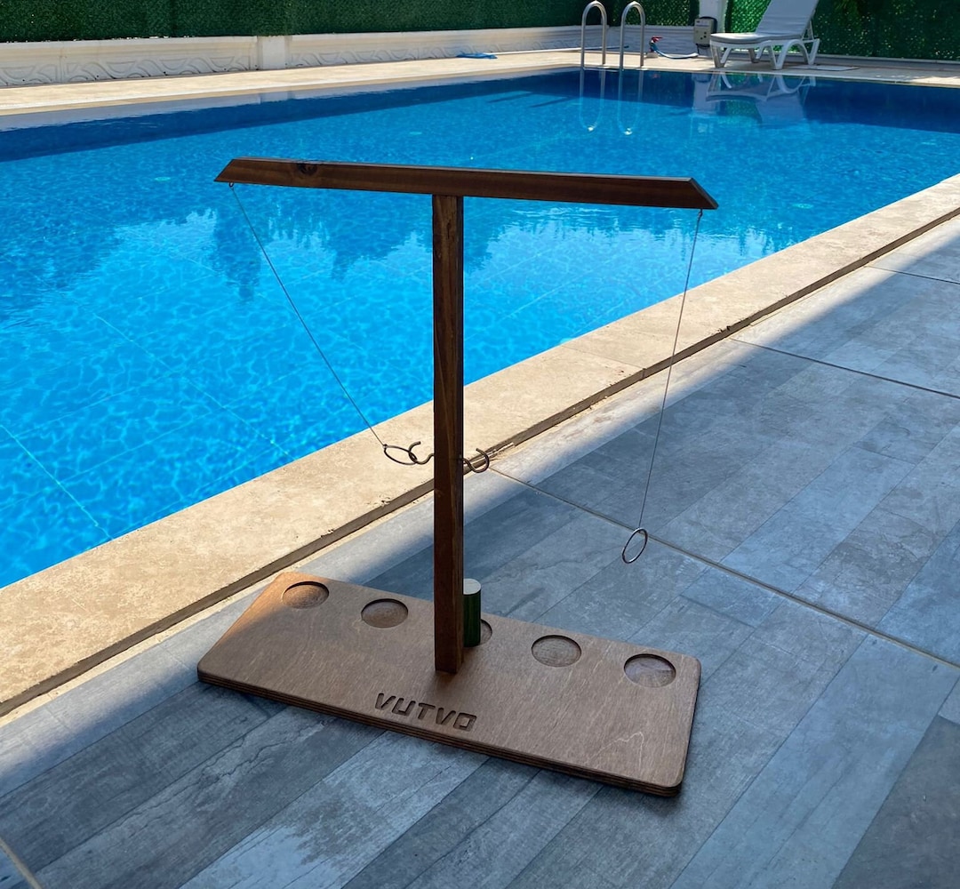 Ring Toss - Hook and Ring Game Handmade Decorative Teak Color Nickel ...