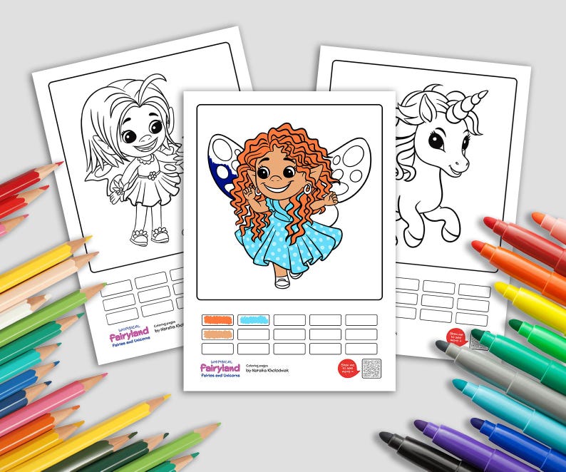 Fairyland Fairies and Unicorns Coloring Pages, 36 Cute and Cozy ...