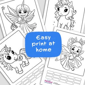 Fairyland Fairies and Unicorns Coloring Pages, 36 Cute and Cozy ...