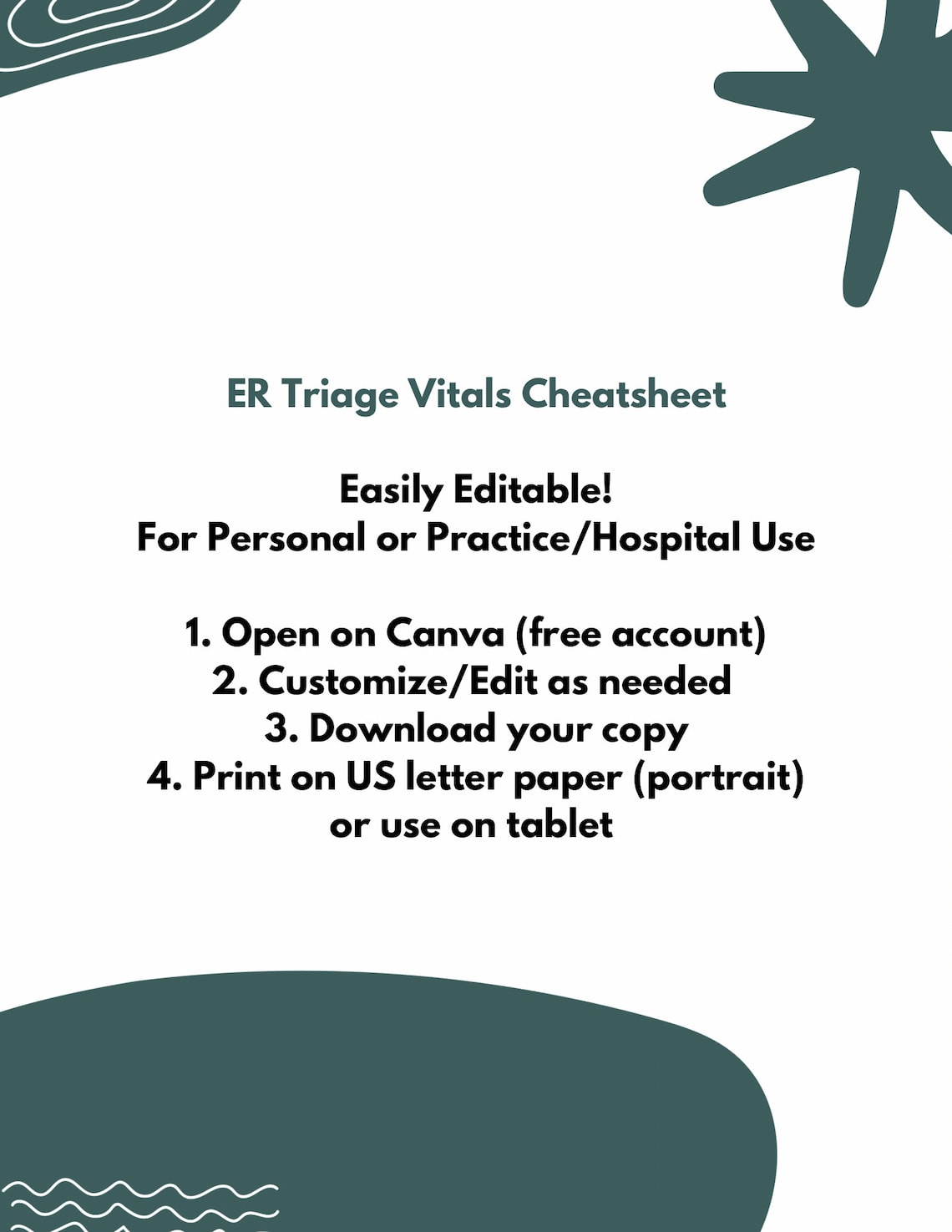 Veterinary ER Triage Vitals Cheatsheet Exotics TPR Emergency ...