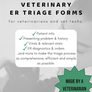 Veterinary Triage Form for Veterinary Clinic Office Vet Urgent Care ...