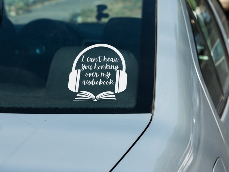 Funny Audiobook Decal, Car Decal for Reader, Laptop Sticker for Book ...