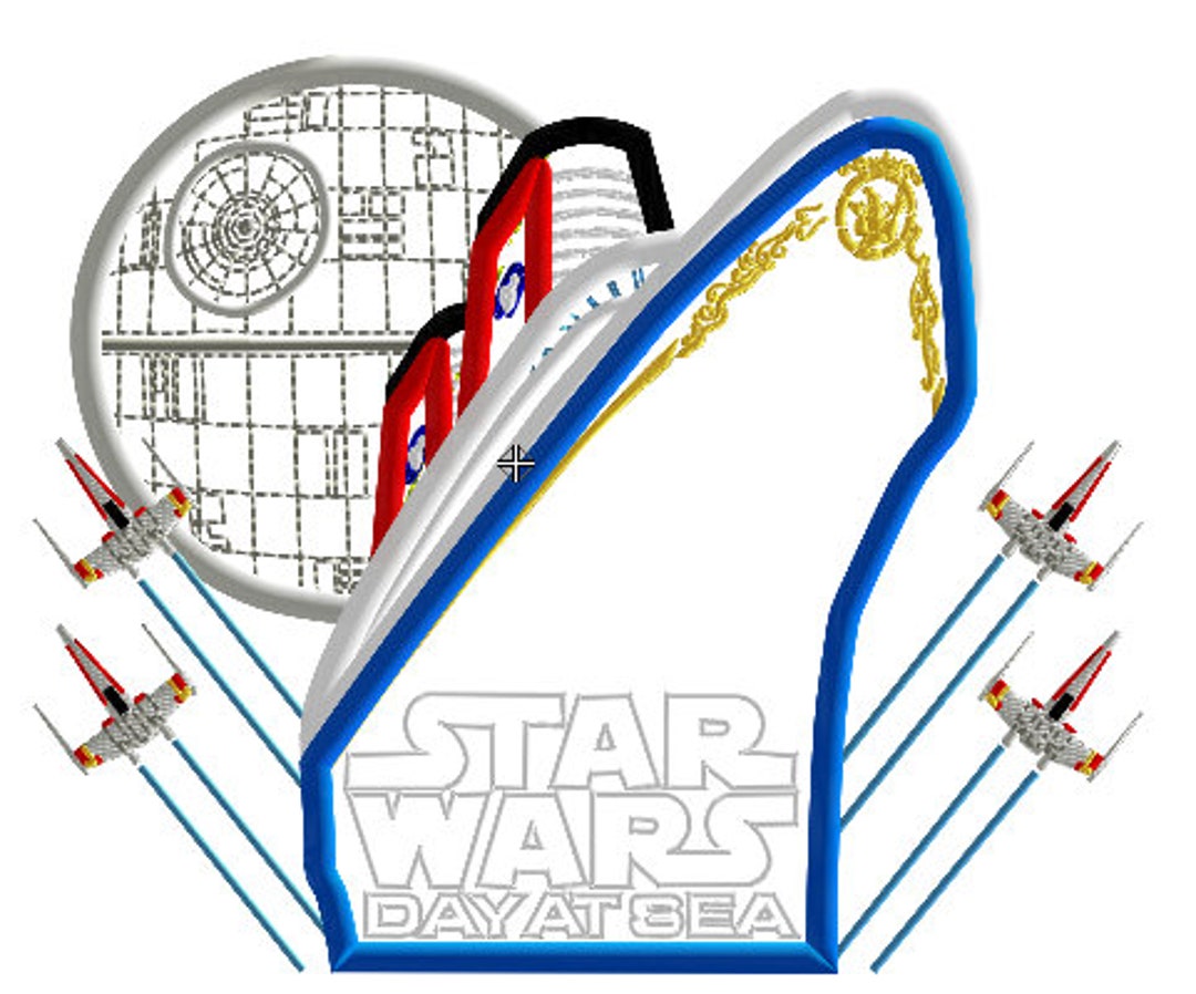 DCL Star Wars Day at Sea Applique Embroidery Design 5x7 6x10 in 9 ...