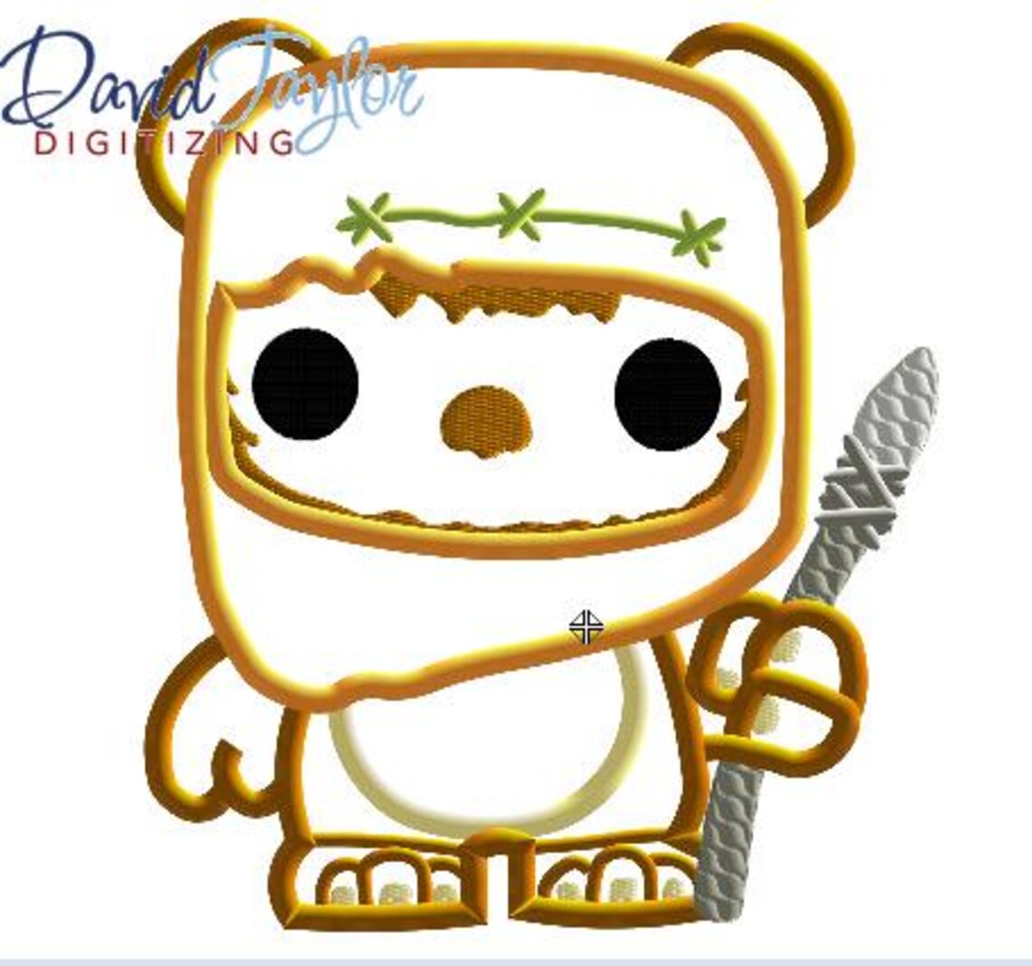 Pop Star Wars Ewok Applique Embroidery Design Instant Download 5x7 6x10 ...