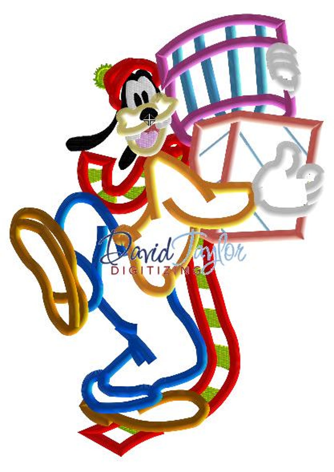 Christmas Gifts Goofy Applique Embroidery Design 5x7 6x10 Walt ...