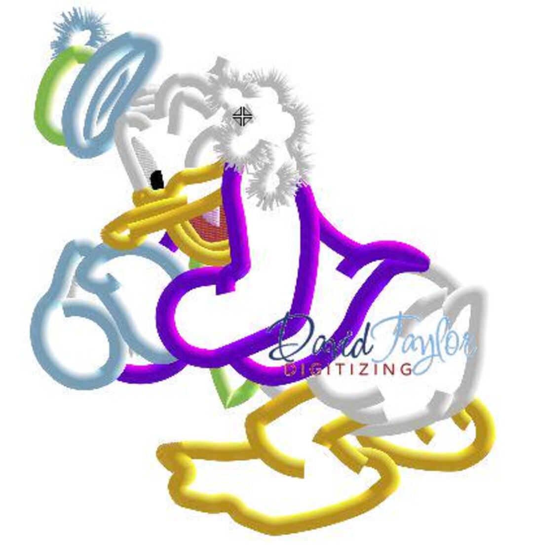 Christmas Donald Duck Snowball Applique Embroidery Design 5x7 6x10 Walt ...