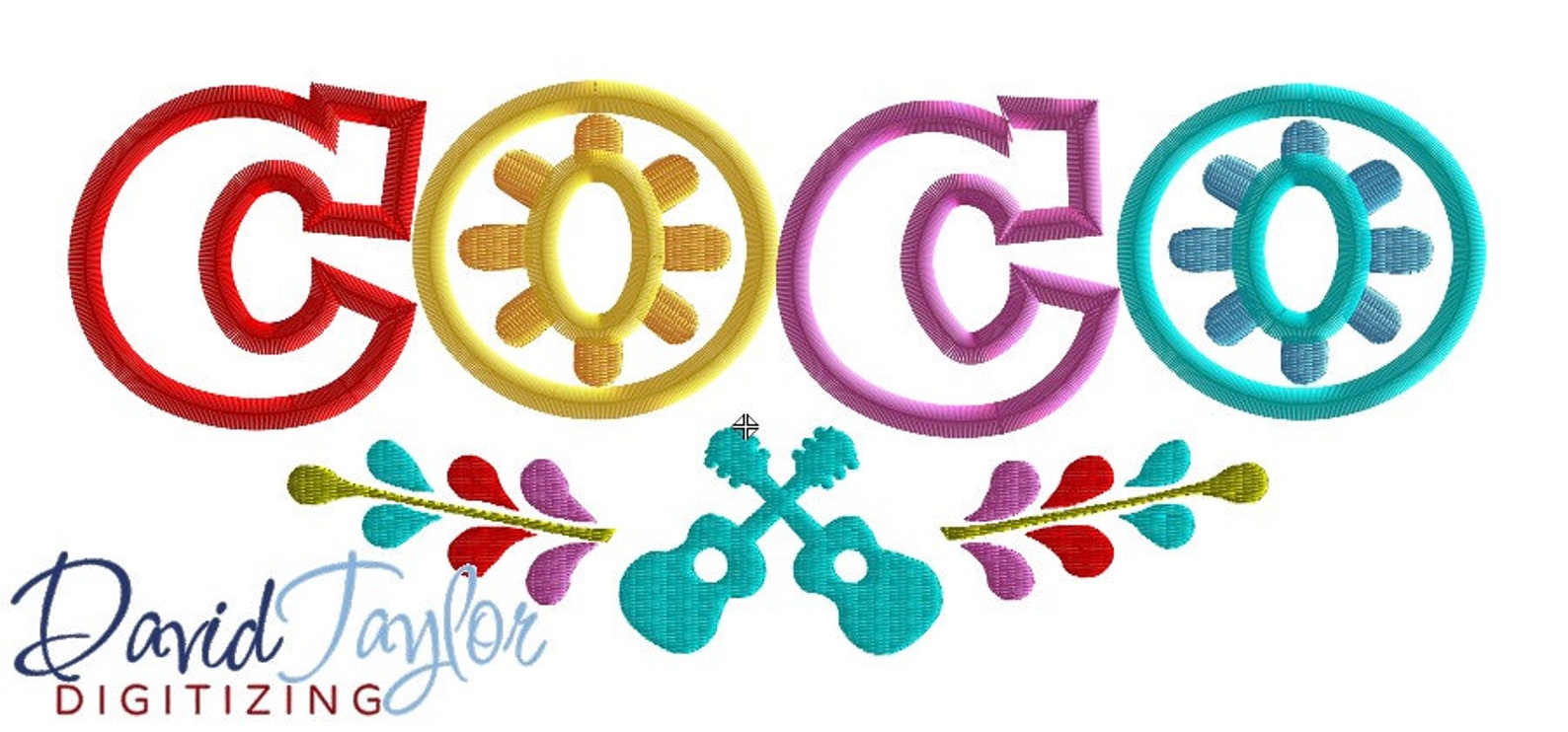 Coco Logo Applique Embroidery Design Instant Download 4x4 5x7 6x10 2 ...