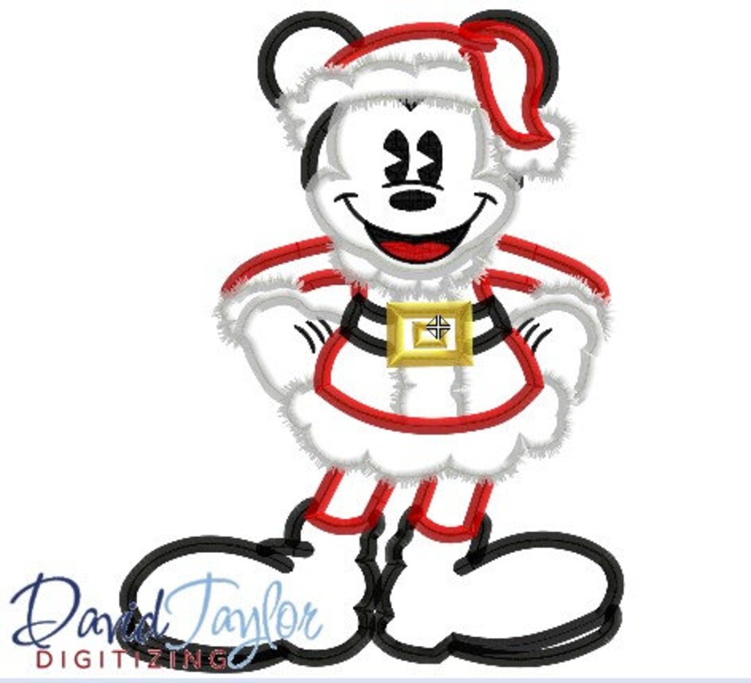 Christmas Santa Mickey Applique Embroidery Design 4x4 5x7 6x10 7x10 9 ...