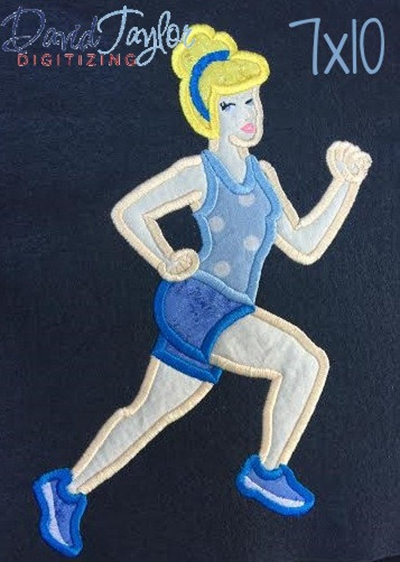 Rundisney Princess Cindy 5x7 6x10 7x10 Applique Embroidery Design ...