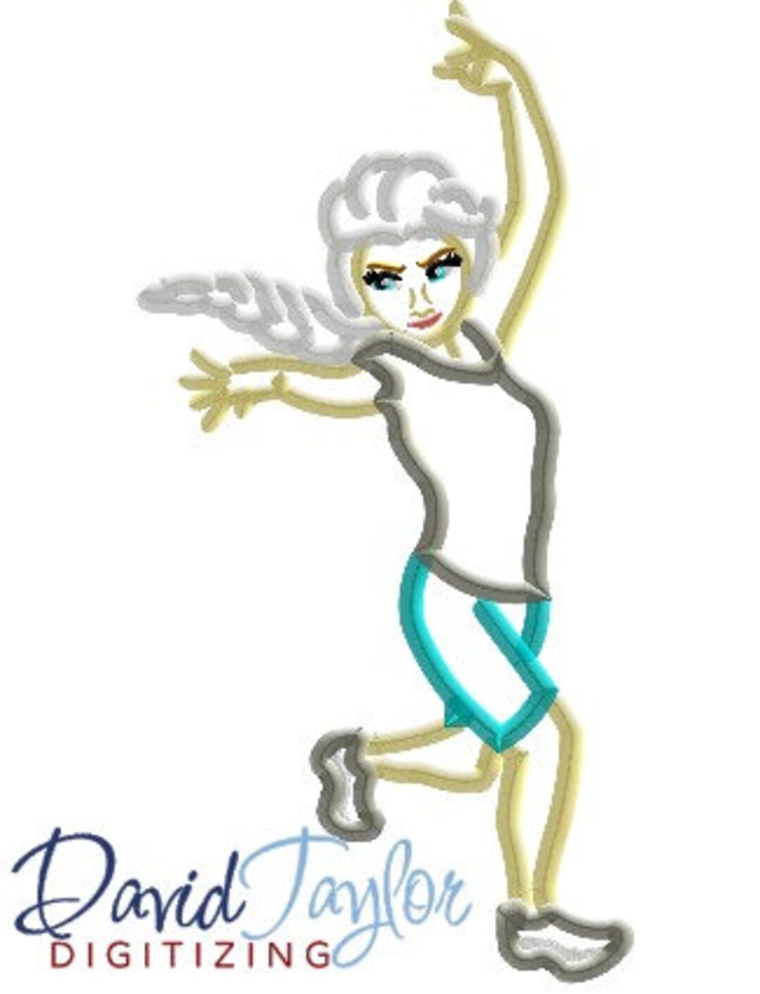 Rundisney Princess Elsa 5x7 6x10 Applique Embroidery Design Instant ...