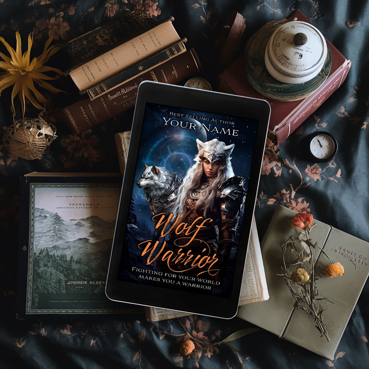 Pre-made Book Cover Design. Digital, Wolf, Warrior Woman, Fantasy ...