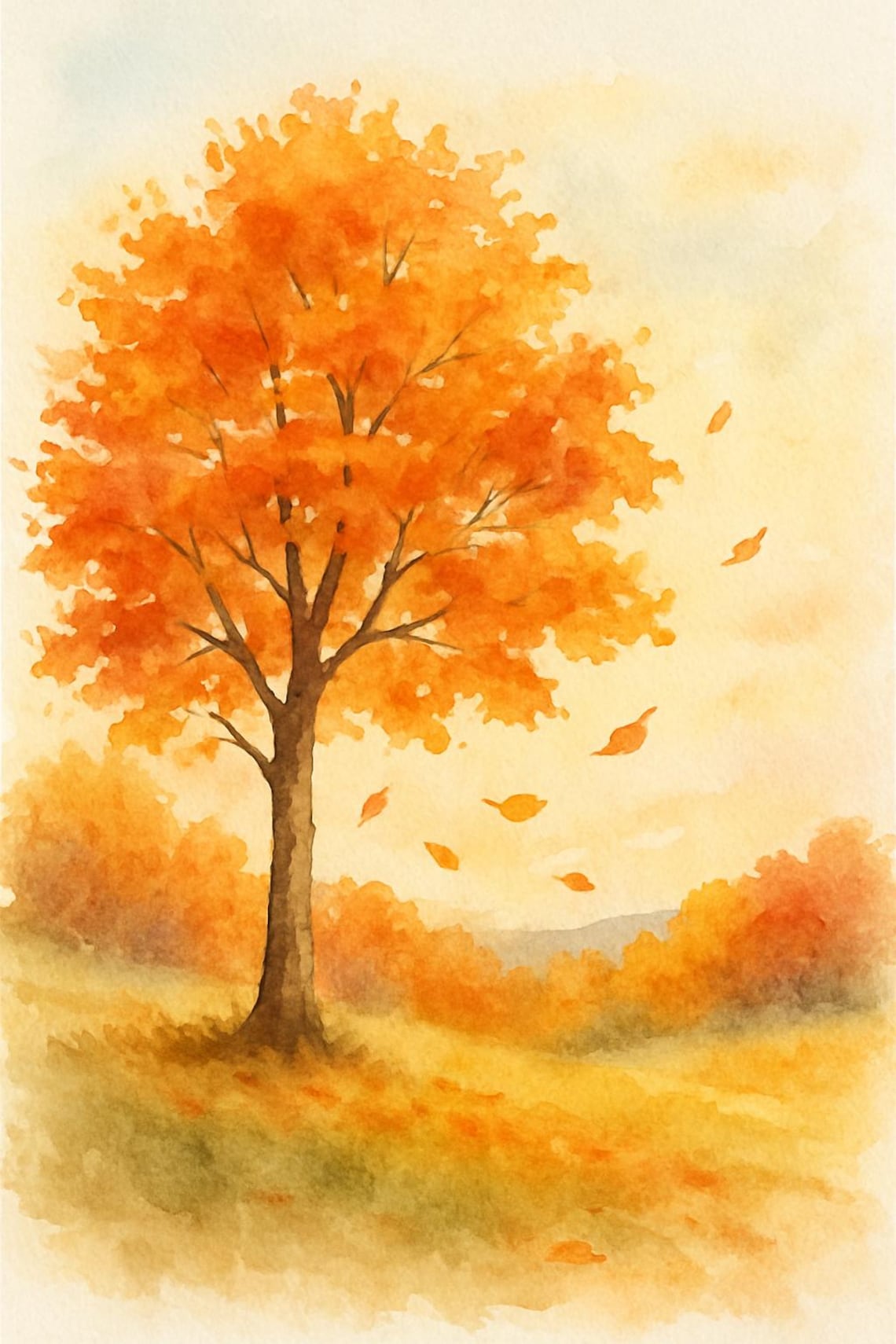 Watercolor Nature Scenery Prints: 8 Landscape Art Collection (A4/US ...