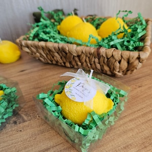 Bulk Lemon Candles With Custom Labels | Lemon Baby Shower Favors ...