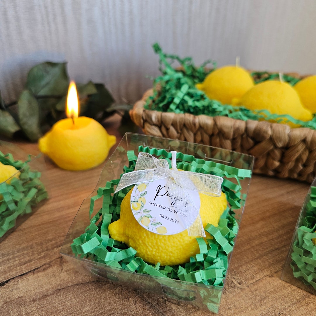 Lemon Shaped Candles | Customizable Party Favors for Lemon Themed ...
