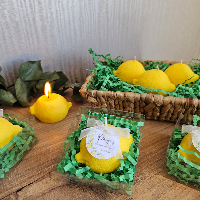 Lemon Candle Favors | Unique Gifts for Lemon Party Themes ...