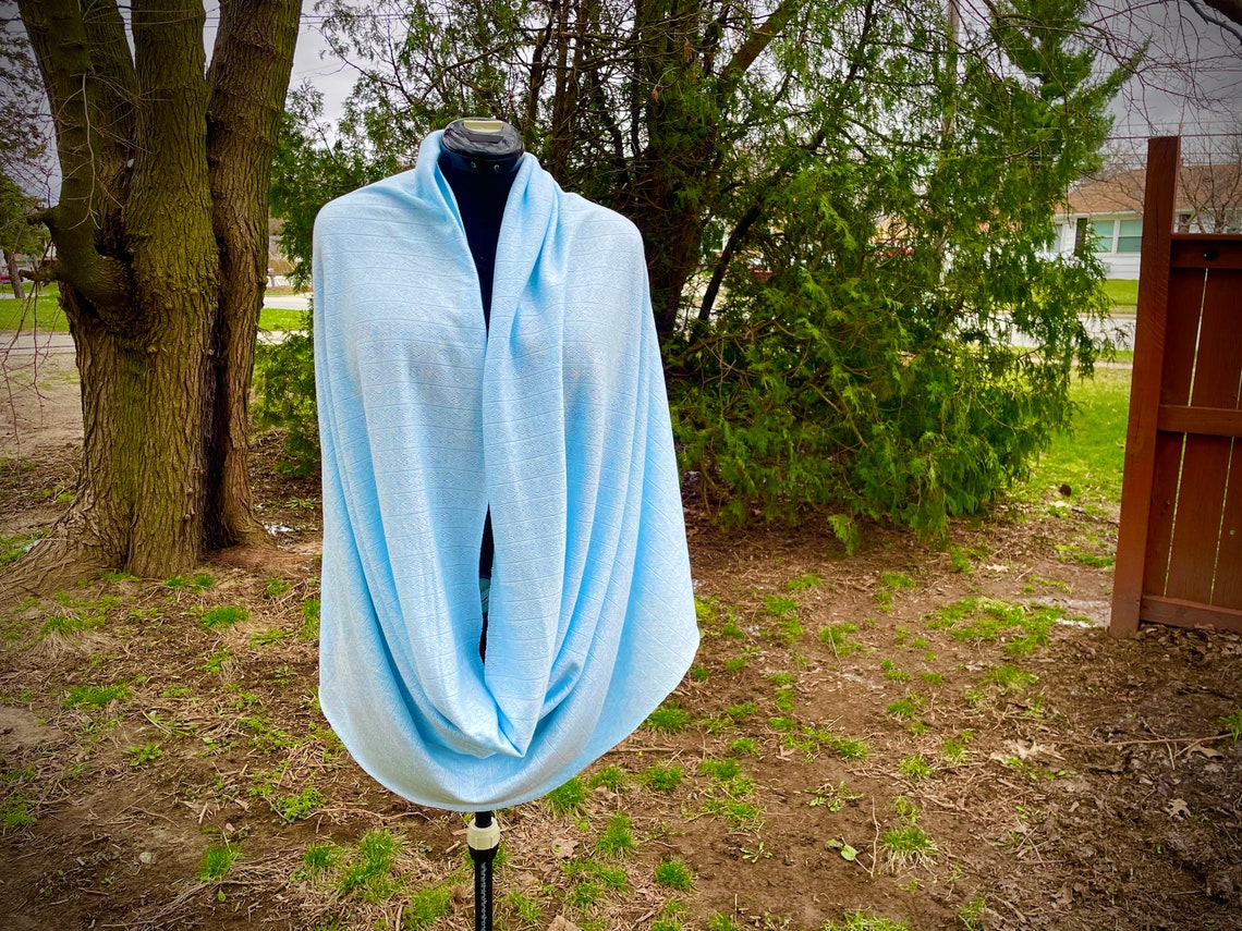 Pastel Blue Nursing Scarf With Hearts | Infinity Scarf | Breastfeeding ...