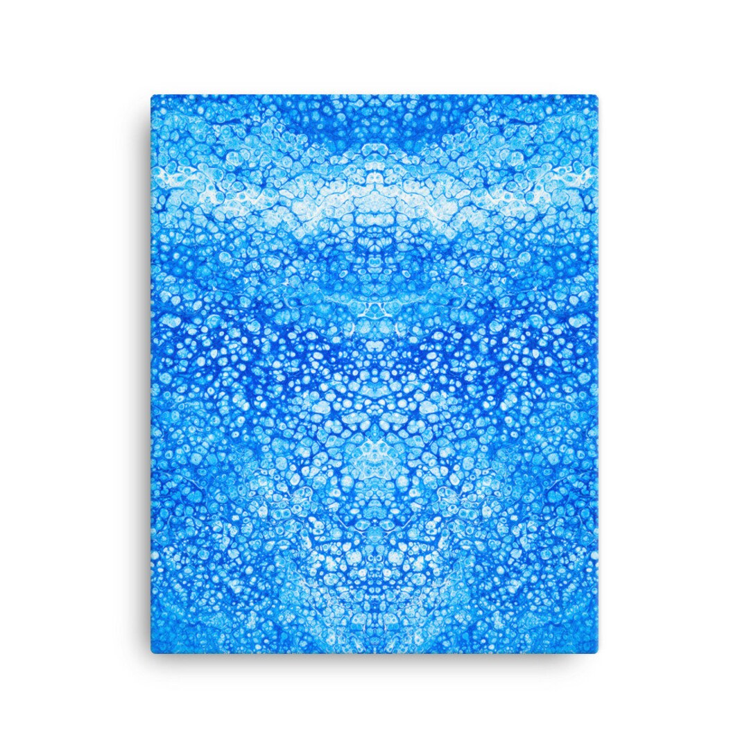 16x20 Abstract Canvas Print, "cryptic Blue", Acrylic Painting ...