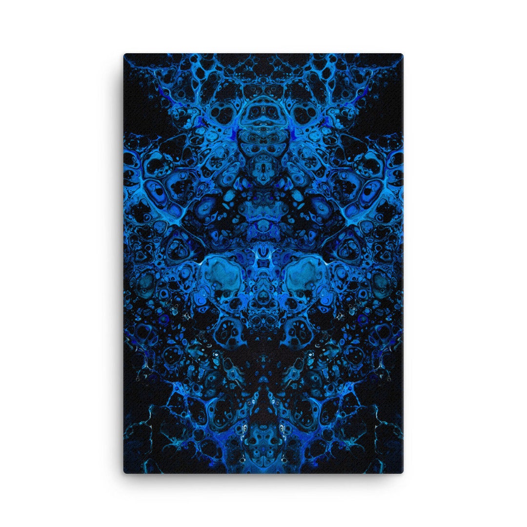 24x36 Abstract Canvas Print, "azul", Acrylic Painting Reproduction by ...