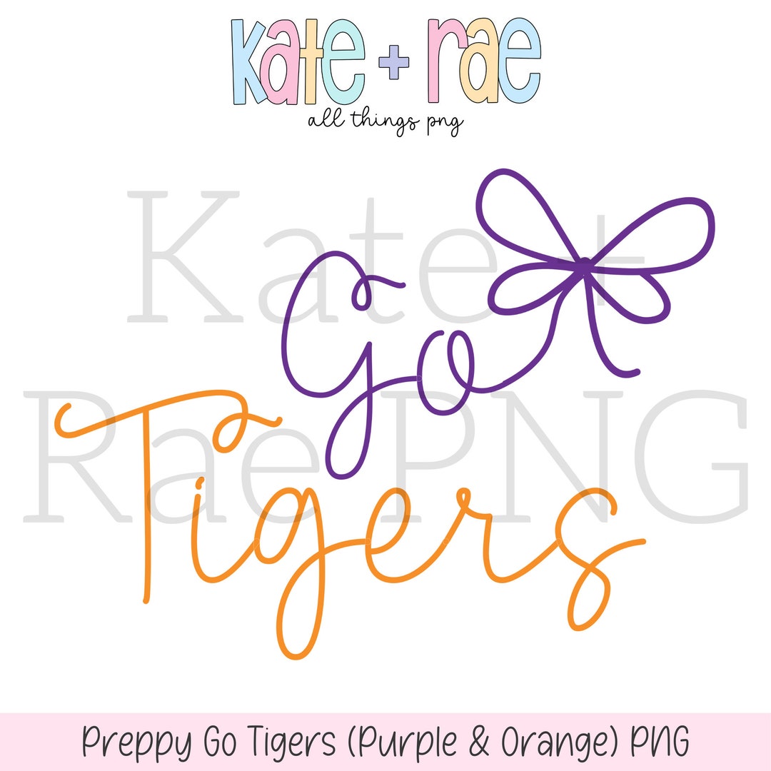 Preppy Go Tigers Png Tigers Team Spirit Png Purple and Orange Tigers ...