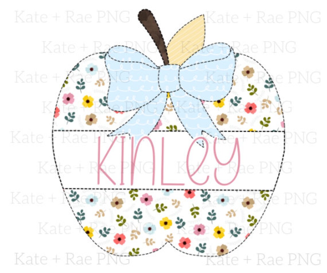 Girls Apple Faux Applique Png - Back to School Faux Applique Png ...