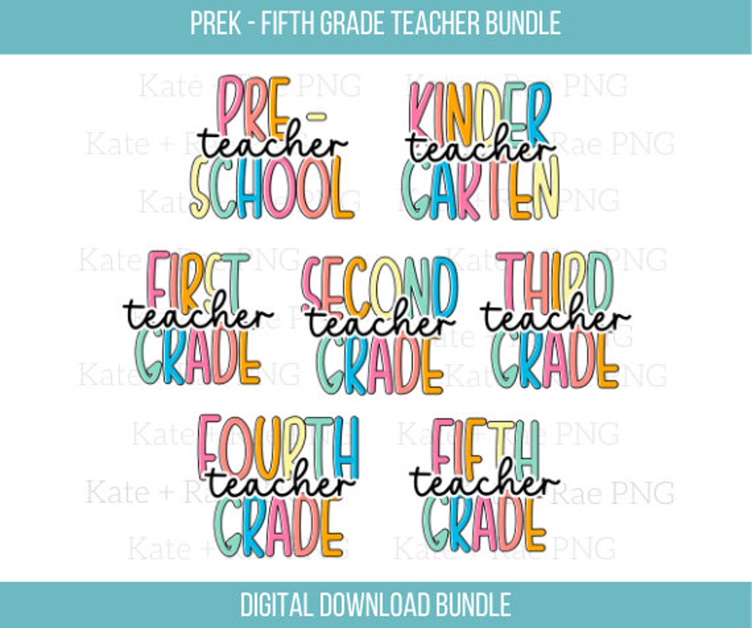 School Grade Teacher Bundle Png Teacher Png Elementary Teacher Back to ...
