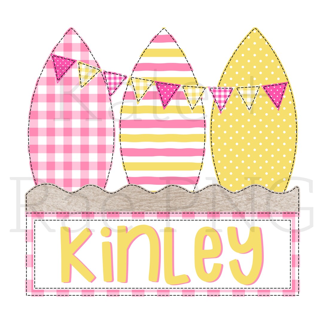 Girls Surf Board Faux Applique With Name Plate Png Girls Beach Png ...