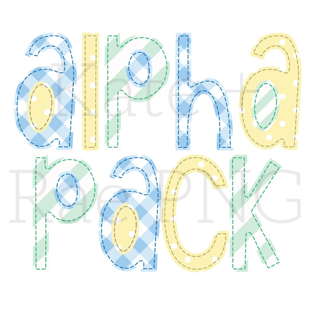 Boys Faux Applique Alpha Pack Png - Spring Two Toned Alpha Pack Png ...